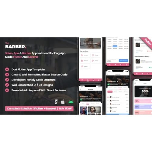 Salon Booking Management System With Mobile App using Flutter - NQE